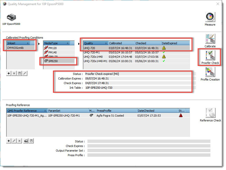 Printing the Proofer Check Target